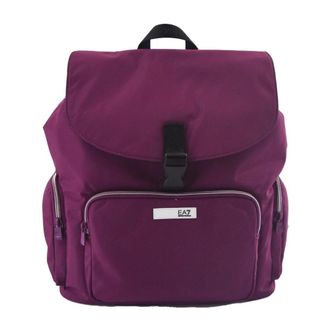 Emporio Armani Logo Patch Backpack - - Bags - Damen - Lila - ONE SIZE