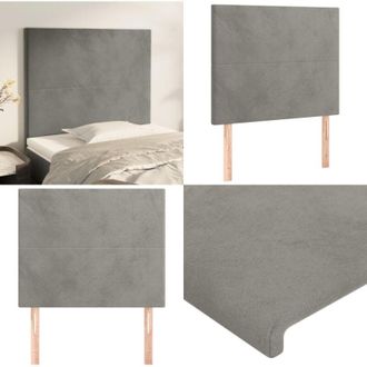 vidaXL Kopfteile 2 Stk. Hellgrau 80x5x78/88 cm Samt - Bettkopfteile - Samtbett - Kopfteil Hellgrau - Hochwertiges Bettteil - Lesekissen - Home & Living