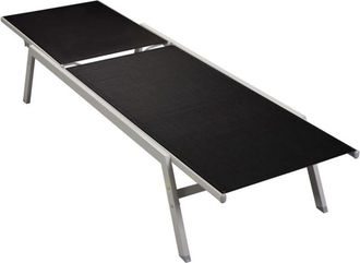 vidaXL Sonnenliege Stahl und Textilene Schwarz - Vidaxl