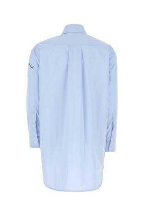 Maison Margiela Womens Light Blue Poplin Shirt 479 Exterior: Cotton Camicie