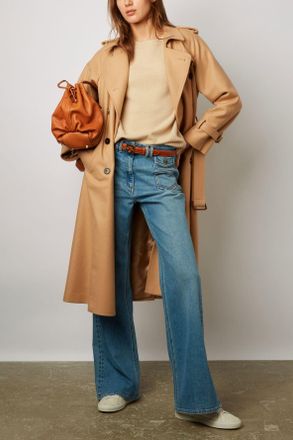 Gerard Darel Trench long en laine et cachemire - SERGE - Camel