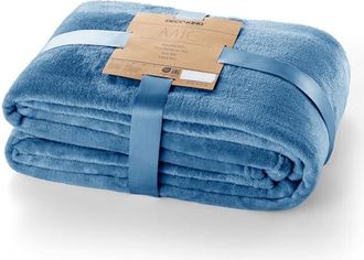 Decoking Kuscheldecke 220x240 cm dunkelblau Decke Microfaser Tagesdecke Fleece weich sanft kuschelig marinenblau Navy Indigo Mic