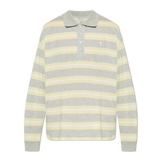 Ami Lang&auml;rmeliges Polohemd - - Tops - Herren - Grau - L