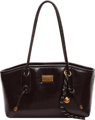 Generic Sac à bandoulière en cuir synthétique tendance avec pendentif pour femme, travail, shopping, voyage, quotidien, café, 12.6x7.09x3.94inch
