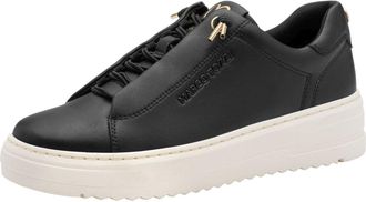 Marco Tozzi Marco Tozzi Damen Sneaker flach mit Wechselfu&szlig;bett Freizeit, Schwarz (Black/Gold), 39 EU