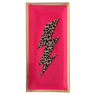 Gift Company Love Plates, Glasteller L, Motiv: Blitz, neon pink, 10x0,8x21cm