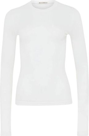 J.W.Anderson Femme, Tops, Blanc, Taille: 40 FR Haut &agrave; Manches Longues et Col Rond