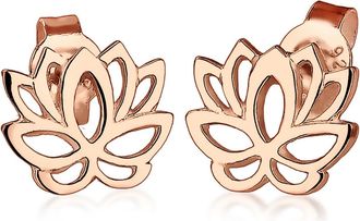 Elli Ohrringe Damen Lotusblumen Motiv Verspielt in 925 Sterling Silber rosé vergoldet