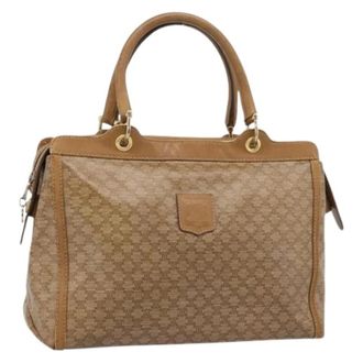 Celine Pre-owned Vintage Macadam Canvas Hand Bag - Femme - Pre-owned - Beige - Taille: ONE Size