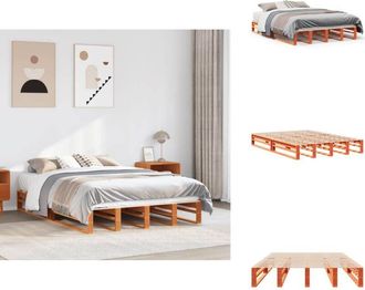 vidaXL Massivholzbett ohne Matratze Wachsbraun 120x200 cm Kiefernholz - Bettrahmen - Bettgestell - Bett - Holzbett