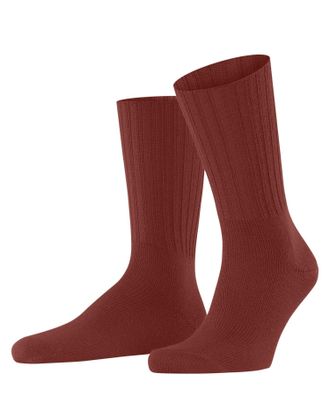 Falke Herren Socken Nelson M So Wolle einfarbig 1 Paar, Rot Brick 8408, 43-46