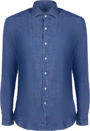 Fay Homme, Chemises, Bleu, Taille: 4XL Chemise en denim D&eacute;lav&eacute;e Regular Fit