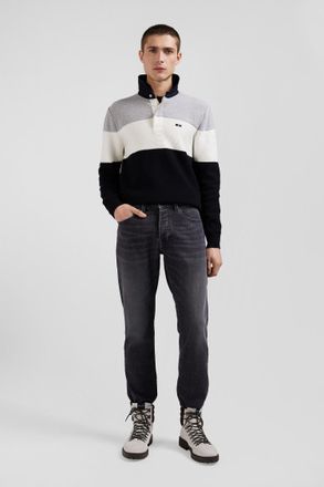 Eden Park Jean En Coton Denim Stretch M&eacute;lang&eacute; Gris Coupe Regular