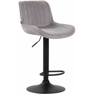 Clp Tabouret de bar Lentini en Velours avec Pi&egrave;tement trompette en M&eacute;tal Gris Noir