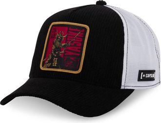 Capslab Assassins Creed Shadows, Trucker-Kappe f&uuml;r Damen und Herren, verstellbar durch Snapback, Schwarz/Gelb/Rot/Wei&szlig;, One size