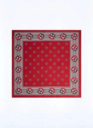 Fursac Pochette en soie &agrave; imprim&eacute; yin yang - Taille Unique - Homme