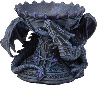 Nemesis Now Anne Stokes Kristallkugelhalter, 18 cm, Kunstharz, Grau, Einheitsgröße