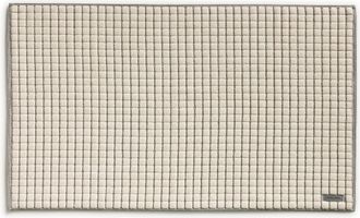 Möve Eden Badteppich mit Kästchenstruktur 60 x 100 cm aus 100 % Baumwolle, nature / black, Natur