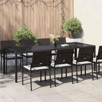 vidaXL Vidaxl - Table de jardin pour repas Marron 250 x 100 x 75 cm Poly rotin