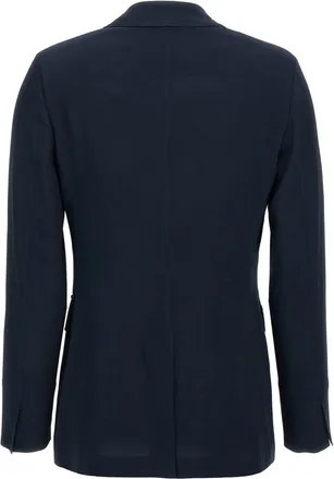 Alberto Biani Double-Breasted Viscose Blazer - Navy