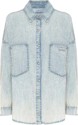 SoAllure Femme, Blouses et Chemises, Bleu, Taille: 44 FR X2011D Chemise en jean oversize d&eacute;lav&eacute;e &agrave; lacide