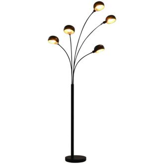 vidaXL Stehlampe 200 cm 5 x E14 Schwarz und Golden Vidaxl
