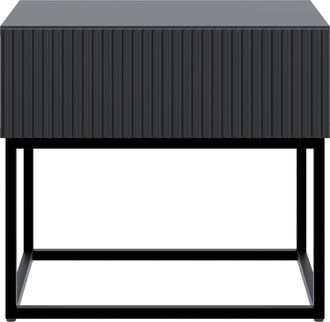 Selsey Nachttisch Beistellschrank Beistelltisch Nachtschrank Mit Schublade Schwarz Schwarze Beine Veldio