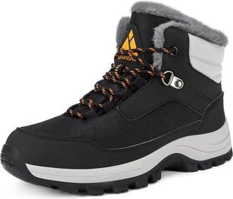 Mishansha Chaussures Femme Hiver Fourrées Bottes de Randonnée Antidérapantes Noir Taille 39 EU