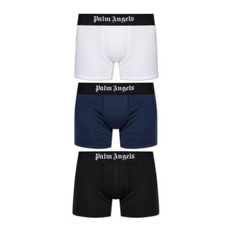 Palm Angels Homme, Sous-v&ecirc;tements, Multicolore, Taille: M Logo Boxer - Lot de 3