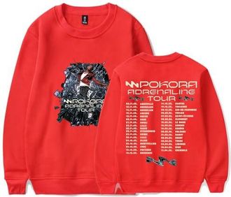 Generic M Pokora Adrenaline Tour Dates T-shirt à manches longues pour femme et homme, Rouge, 3XL