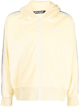 Palm Angels hoodie zippé à détails rayés - Jaune