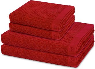 ROSS Harmony 4er Set Handt&uuml;cher - 2X Handtuch & 2X Duschtuch - Walkfrottee 520g/m&sup2;, 100% Baumwolle, hautfreundlich, saugstark & pflegeleicht - Elegante Sti