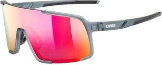 Uvex Cellon Lunettes de soleil l&eacute;g&egrave;res pour homme et femme - Lunettes de sport l&eacute;g&egrave;res avec verres miroir - Gris mat/rouge miroir