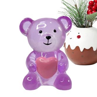 Generico B&auml;r-Figur | Tierskulptur aus Harz mit Herz - Schreibtischdekoration mit s&uuml;&szlig;em B&auml;r - f&uuml;r Zuhause, Schreibtisch, Schlafzimmer, Arbeitszimmer, Innen- und