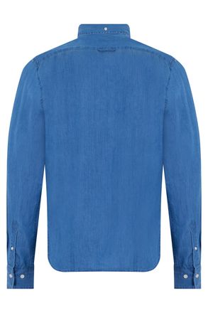 GANT Mens Shirt Cotton Long-Sleeve Blue
