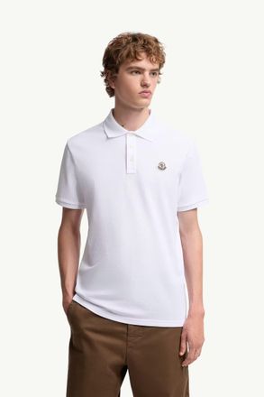 Moncler Logo-Embroidered Cotton Piqu&eacute; Polo - White