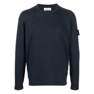 Stone Island Homme, Pulls, Bleu, Taille: L Pull en maille &agrave; col rond