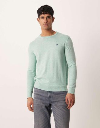 Polo Ralph Lauren Pullover in Hellgr&uuml;n mit gesticktem Pony