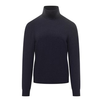 Malo Homme, Pulls, Bleu, Taille: M Col roul&eacute; en cachemire