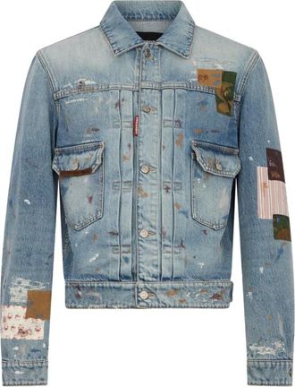 Dsquared2 Homme, Vestes, Bleu, Taille: L Patchwork Denim Jacket