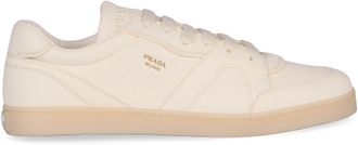 Prada Mens Low-Top Leather Sneakers Ivory Cervus Elaphus S Trainers