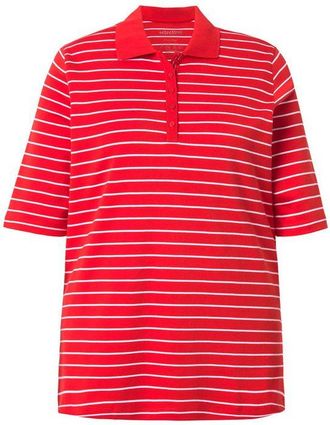 Ulla Popken Poloshirt Poloshirt Ringel Polokragen Halbarm Pima Cotton