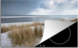 MuchoWow Herdabdeckplatte Ceranfeld Spritzschutz K&uuml;che Nordsee - D&uuml;nen - Wasser 80x52 cm Induktionsherd Abdeckung Induktionskochfeld Ceranfeldabdeckung