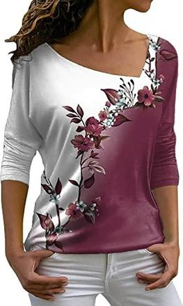 Generic Tunique pour femme 2026 - Marron Vert Bleu - Imprim&eacute; g&eacute;om&eacute;trique &agrave; carreaux - Manches longues - Style d&eacute;contract&eacute; boh&egrave;me ethnique - Col rond - Chemise