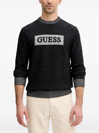 Guess Co pull &agrave; logo strass&eacute; - Noir