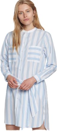 Seidensticker Damen Blusenkleid-Regular Fit-Langarm-Baumwolle Kleid, Chambray Blue, 40