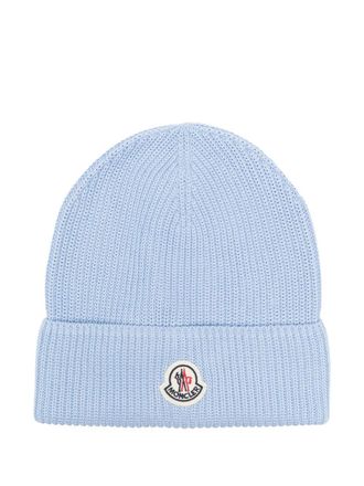 Moncler bonnet en tricot - Bleu