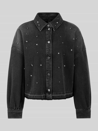 Marc Cain Jeansjacke mit Perlen und Strasssteinen