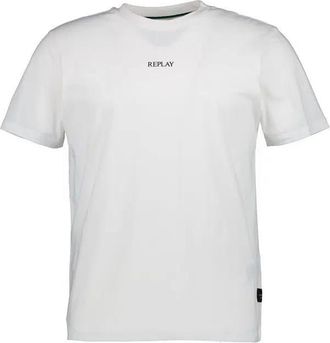 Replay Herren T-Shirt wei&szlig; Baumwolle