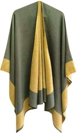 Generic Poncho Femme Hiver Chaud Chale Femme Hiver Chaud Cape Femme Effet enveloppant Ch&acirc;le &Eacute;l&eacute;gant Coloris Contrast&eacute;s Coupe-Vent Automne-Printemps